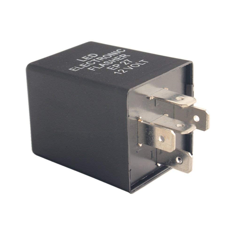SecosAutoparts EP27 5-Pin LED Flasher Flash Relay Waterproof for Turn ...
