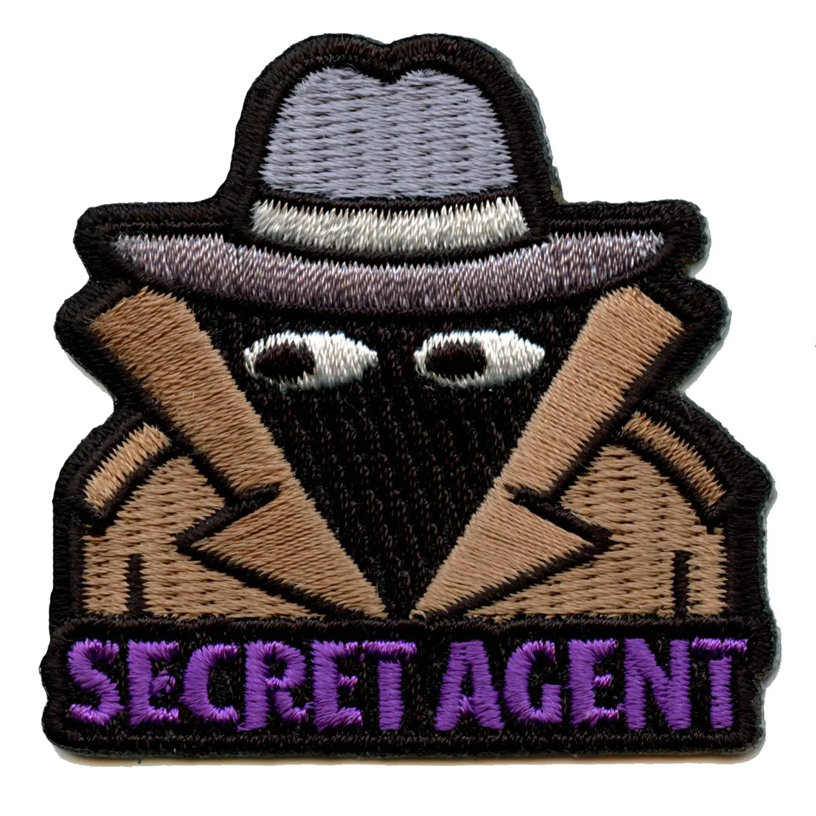 Secret Agent Detective Coat Creeping Eyes With Hat Embroidered Iron On ...
