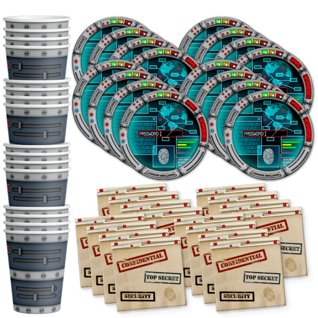 Secret Agent Spy Birthday Party Supplies Set Plates Napkins Cups ...