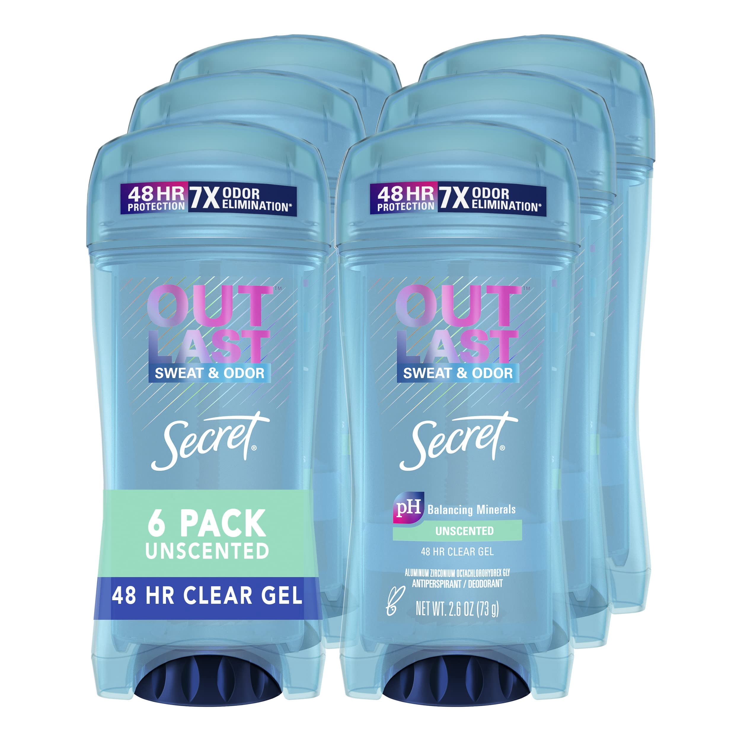 Secret Antiperspirant Deodorant for Women, Unscented, Clear Gel ...