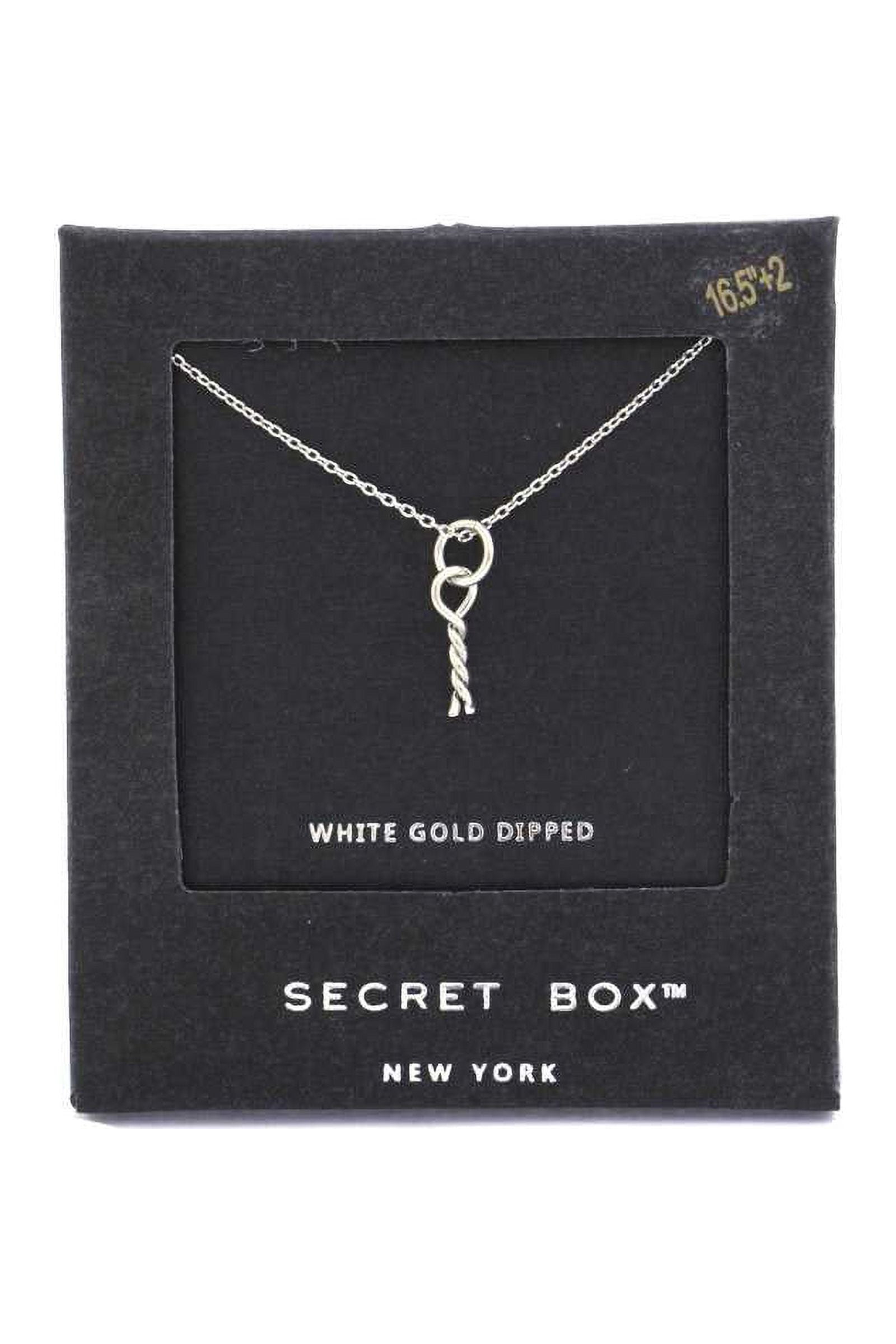 Secret Box Twisted Knot Charm Necklace Gold - Walmart.com