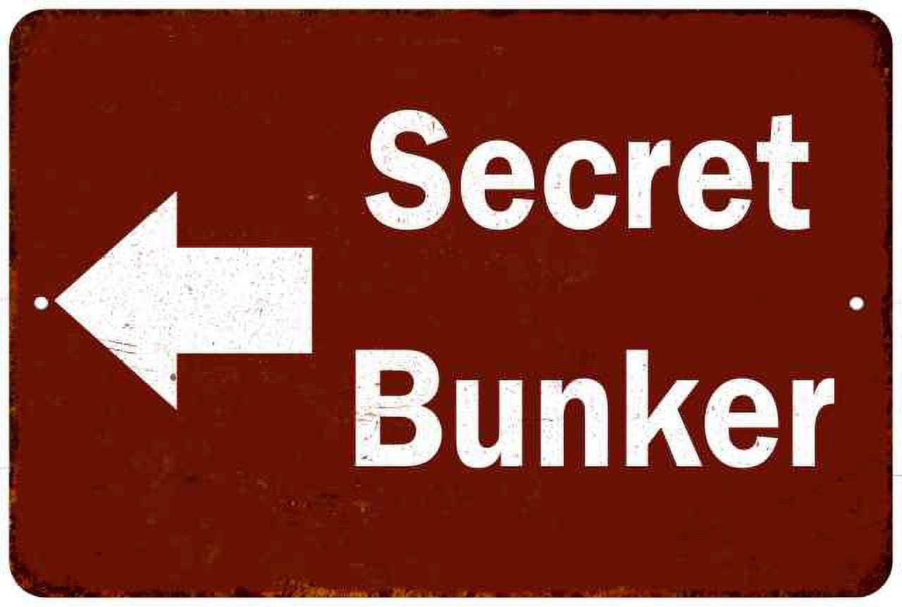 Secret Bunker Vintage Look Chic Distressed 12 x 18 Matte Finish Metal ...