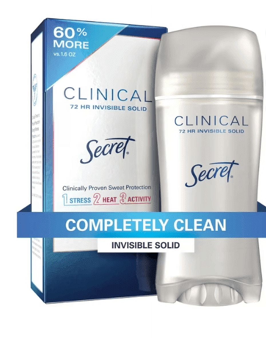 Secret Clinical Invisible Solid Antiperspirant and Deodorant Stick ...
