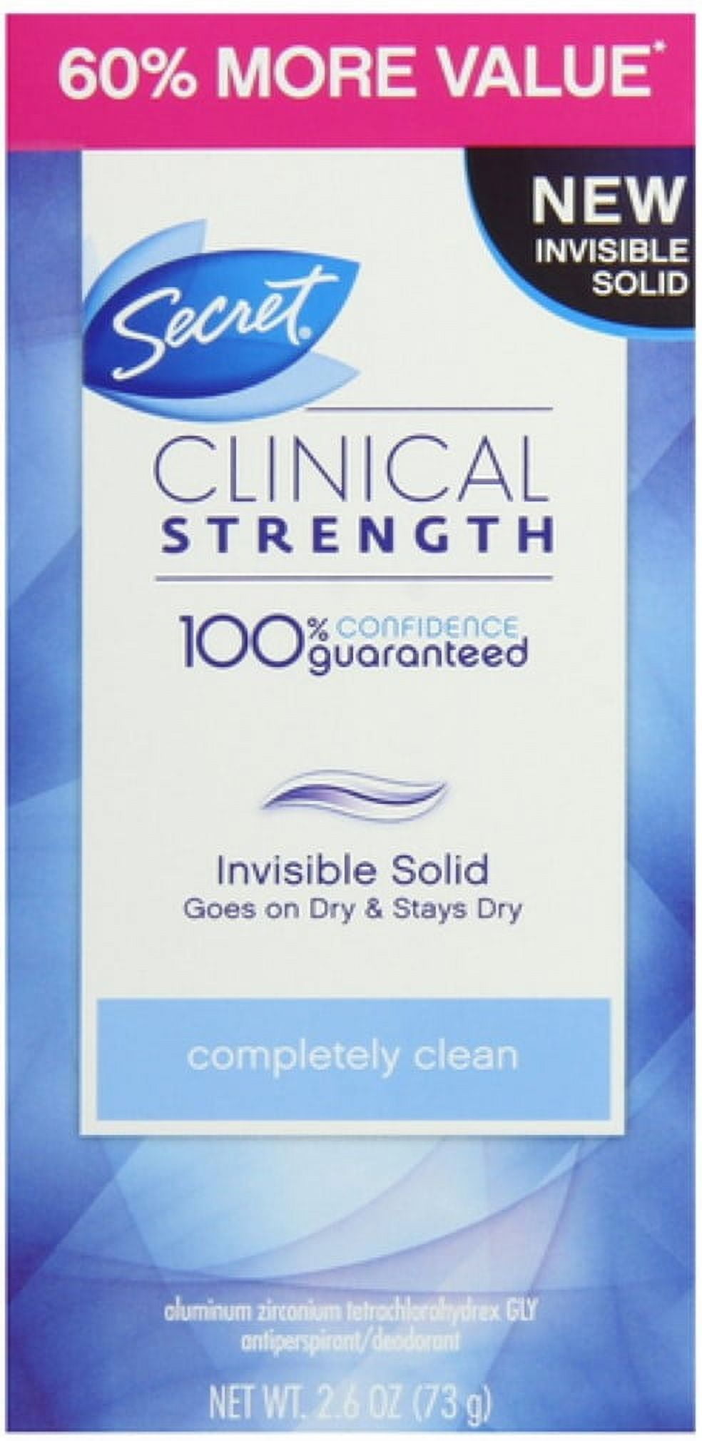 Secret Clinical Invisible Solid Completely Clean, 2.6 oz - Walmart.com