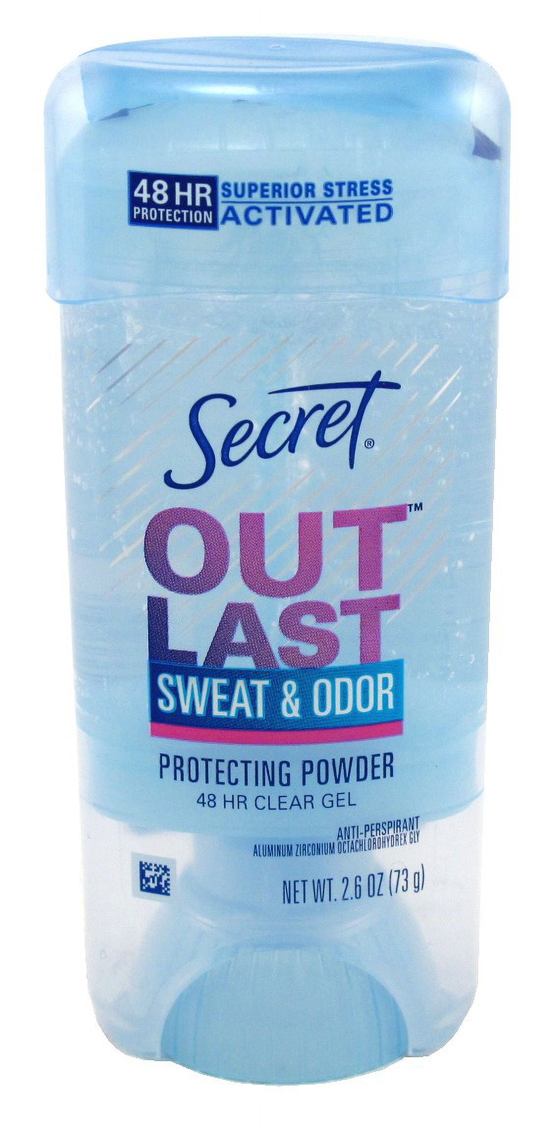 Secret Deodorant Outlast 2.6oz Clear Gel Powder (Pack of 2) - Walmart.com