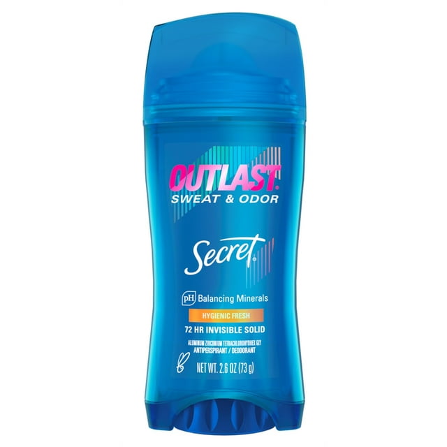 Secret Deodorant Outlast 2.6oz Invisible Solid Hygienic Fresh (Pack of ...