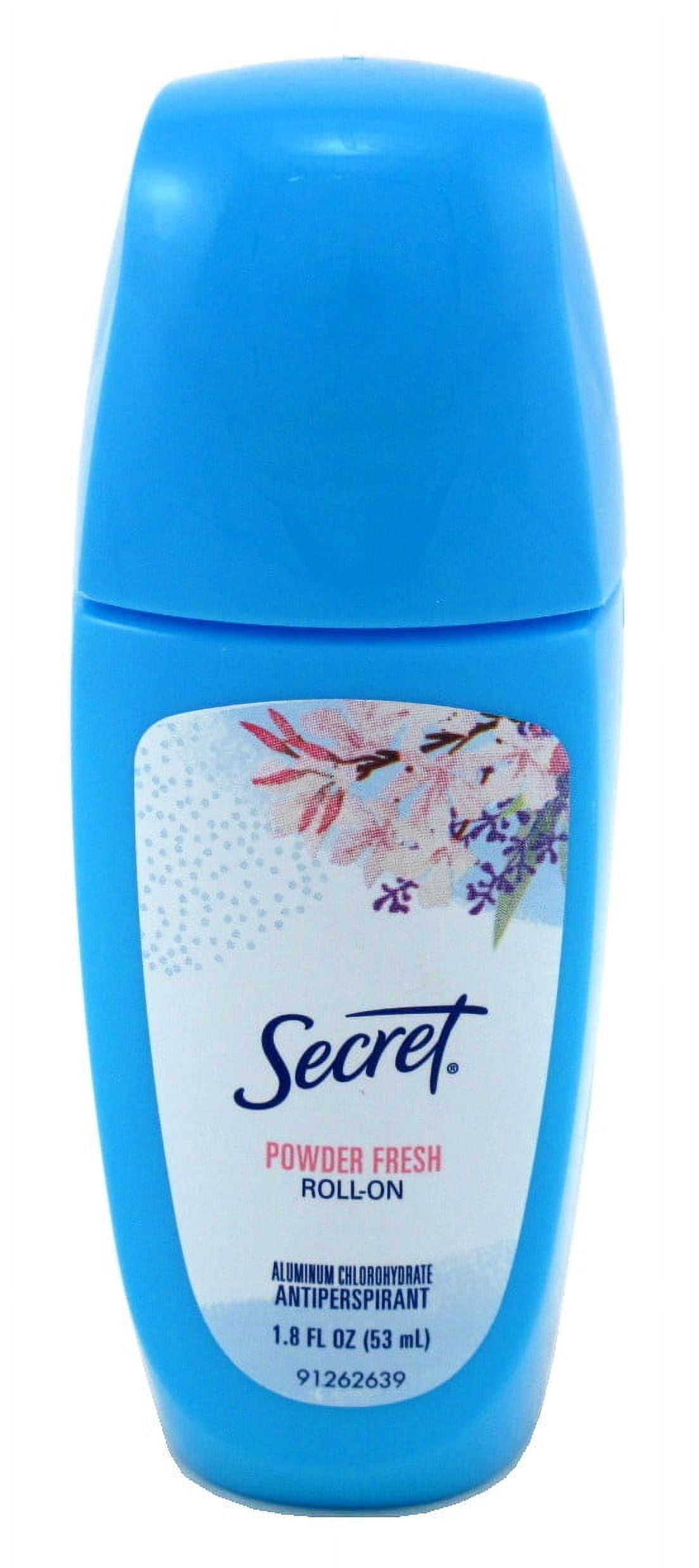 Secret Deodorant Roll-On 1.8oz Powder Fresh Antiperspirant (Pack of 3 ...
