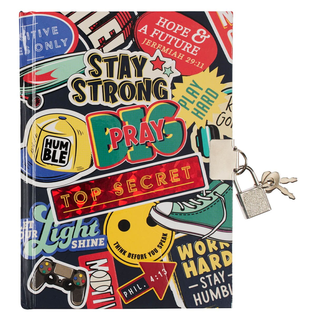 Secret Diary with Lock/Keys, Boys Interactive Christian Blue Journal ...