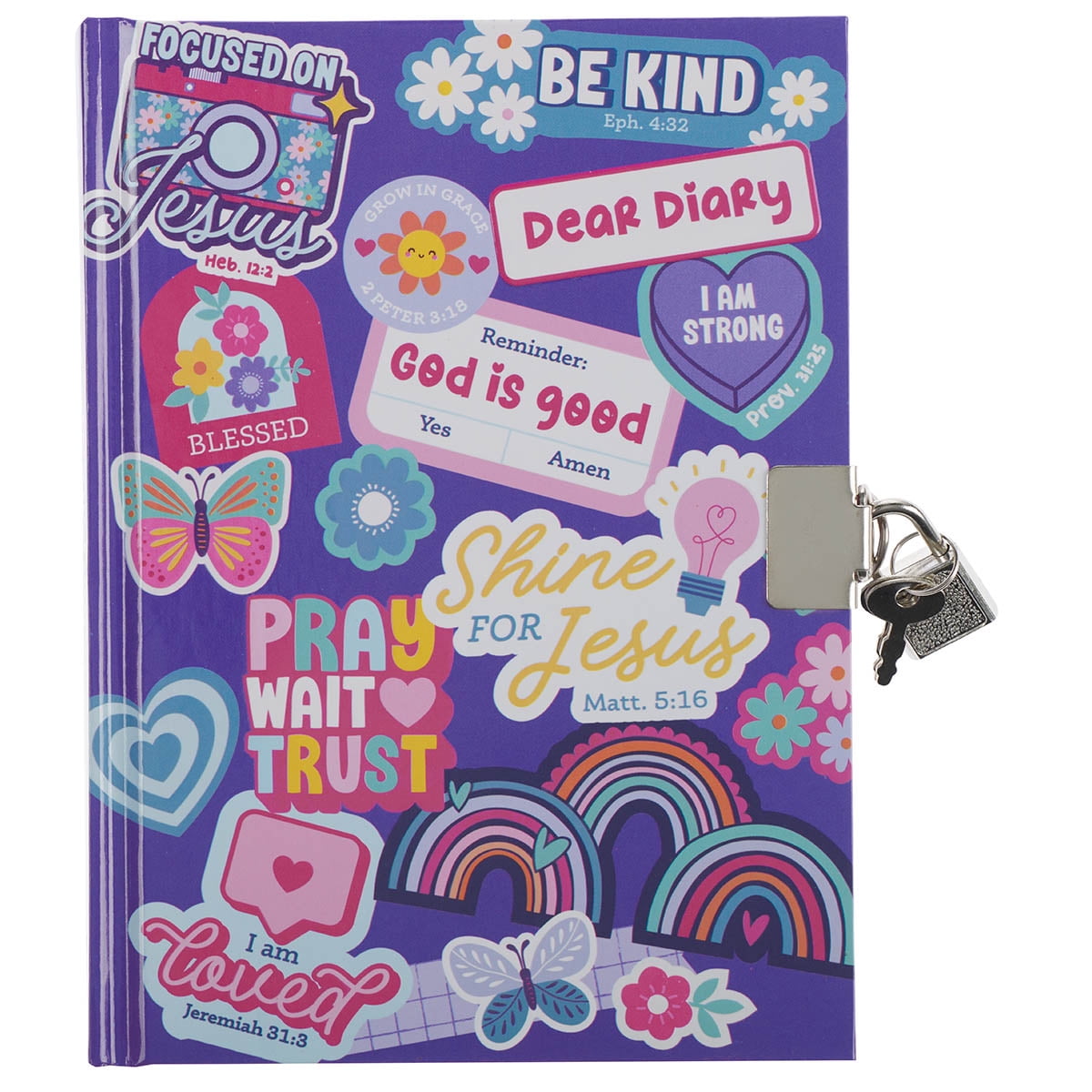 Secret Diary with Lock/Keys, Girls Interactive Christian Purple Journal ...