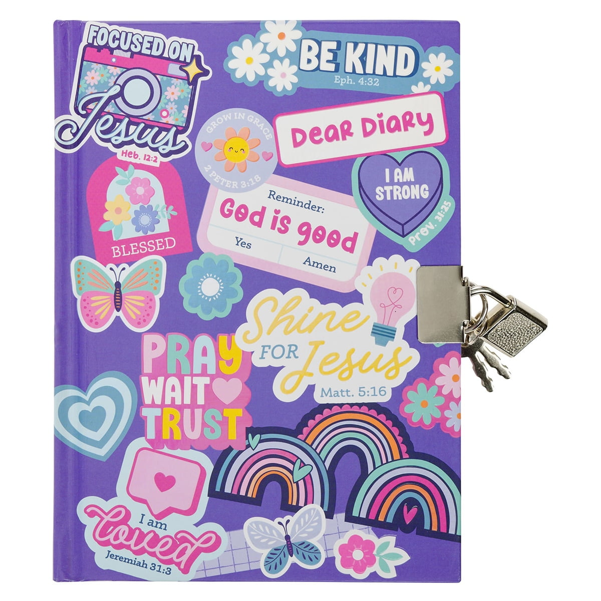 Secret Diary with Lock/Keys, Girls Interactive Christian Purple Journal ...