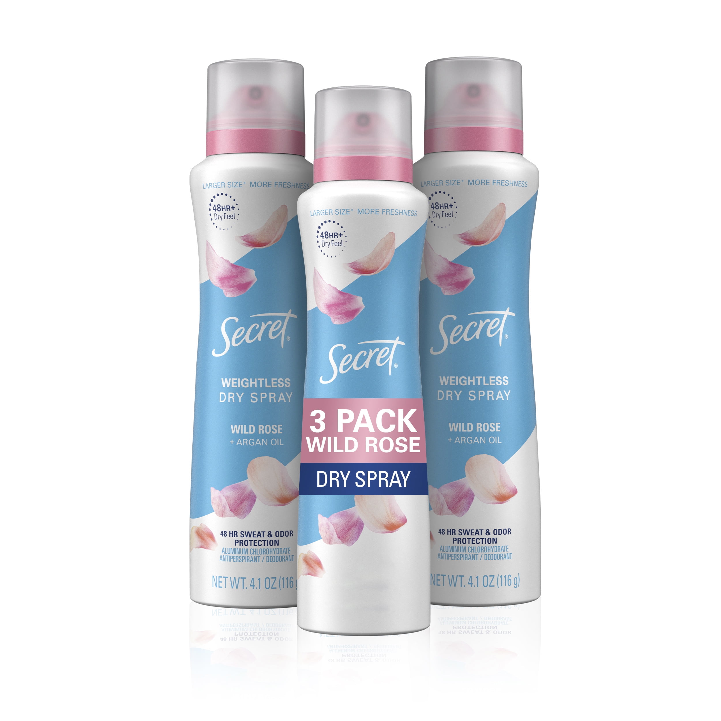 Secret Dry Spray Antiperspirant Deodorant, Wild Rose and Argan Oil, 4.1 ...