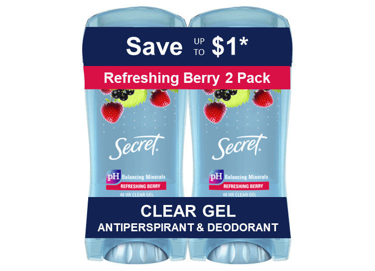 Secret Fresh Clear Gel and Deodorant for Women, Refreshing Berry, 2.6 ...
