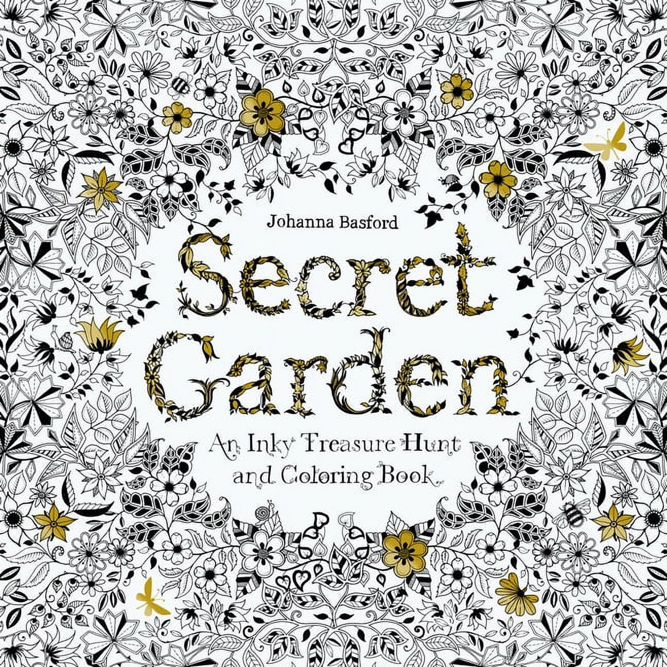 Johanna Basford, Secret Garden Inky Treasure Hunt, 96 Pages - Walmart.com