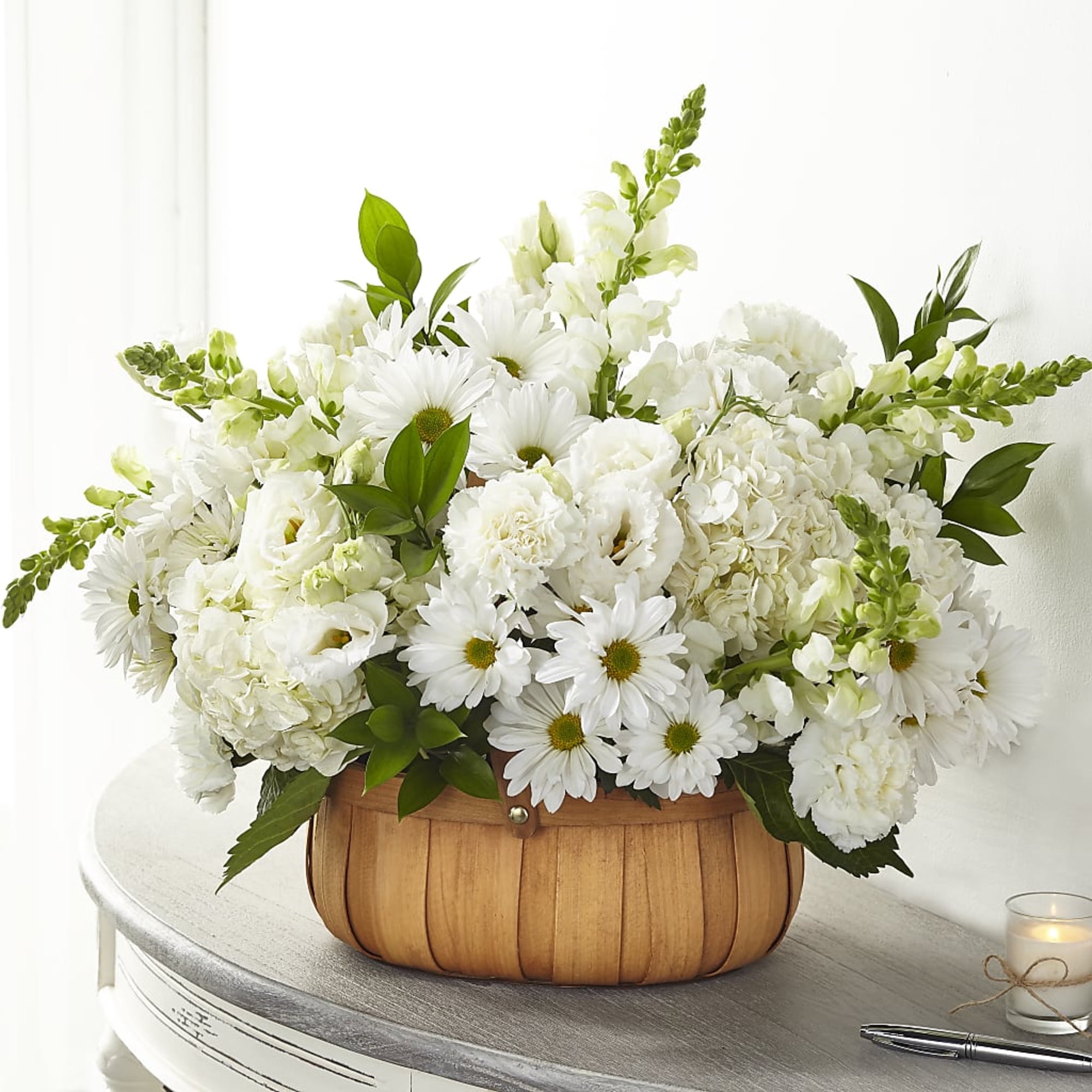 Secret Garden Flower Shop Pure Ivory Basket - Premium - Walmart.com