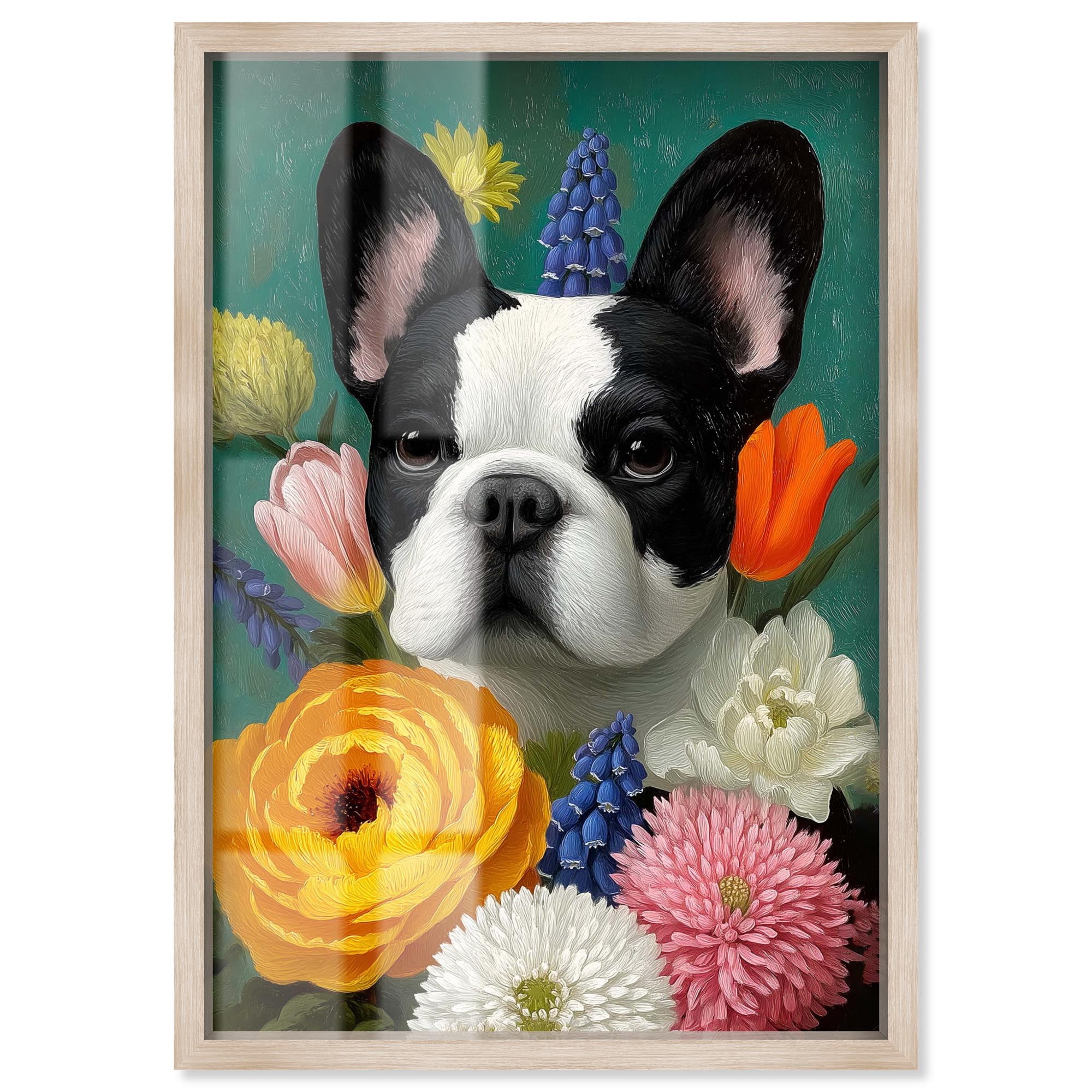 Secret Garden Frenchie Shadowbox Print Modern Art Prints by Art Remedy ...