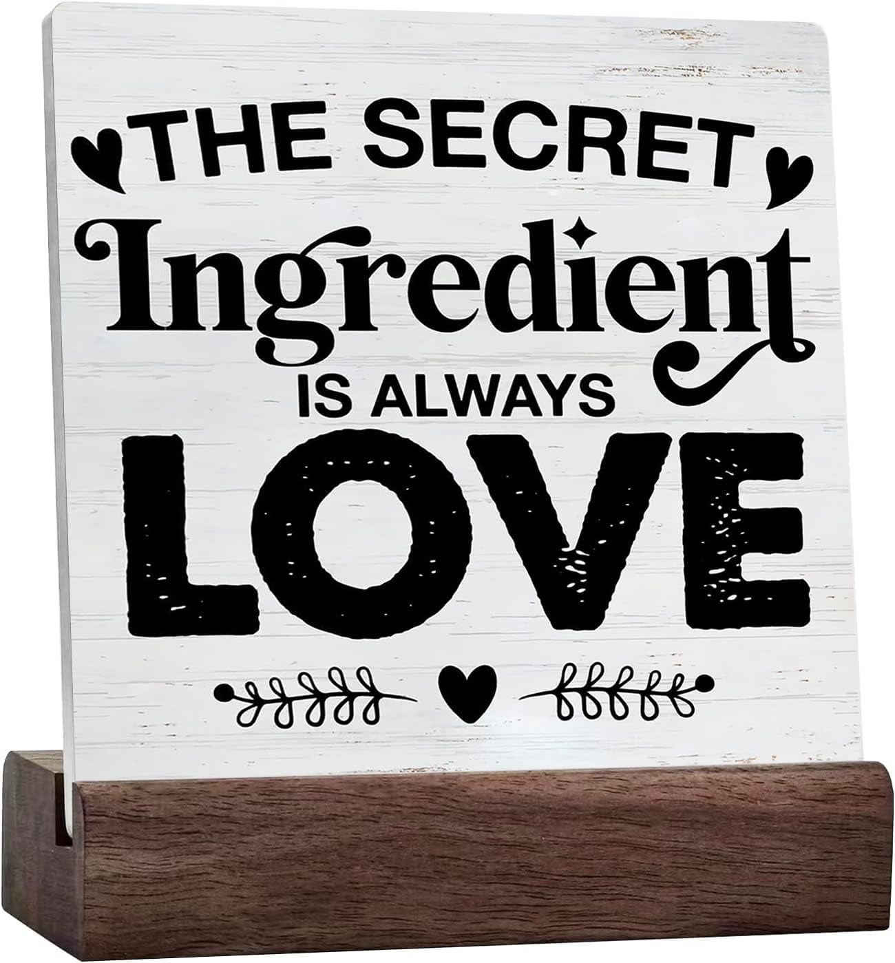 Secret Ingredient is Always Love Kitchen Quote Ceramic Table Sign Decor ...