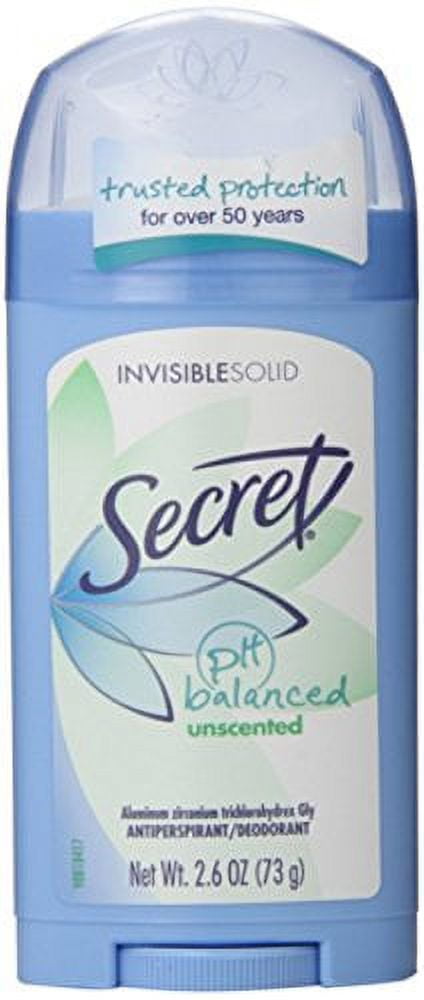 Secret Invisible Solid Antiperspirant And Deodorant, Unscented, 2.6 Oz ...