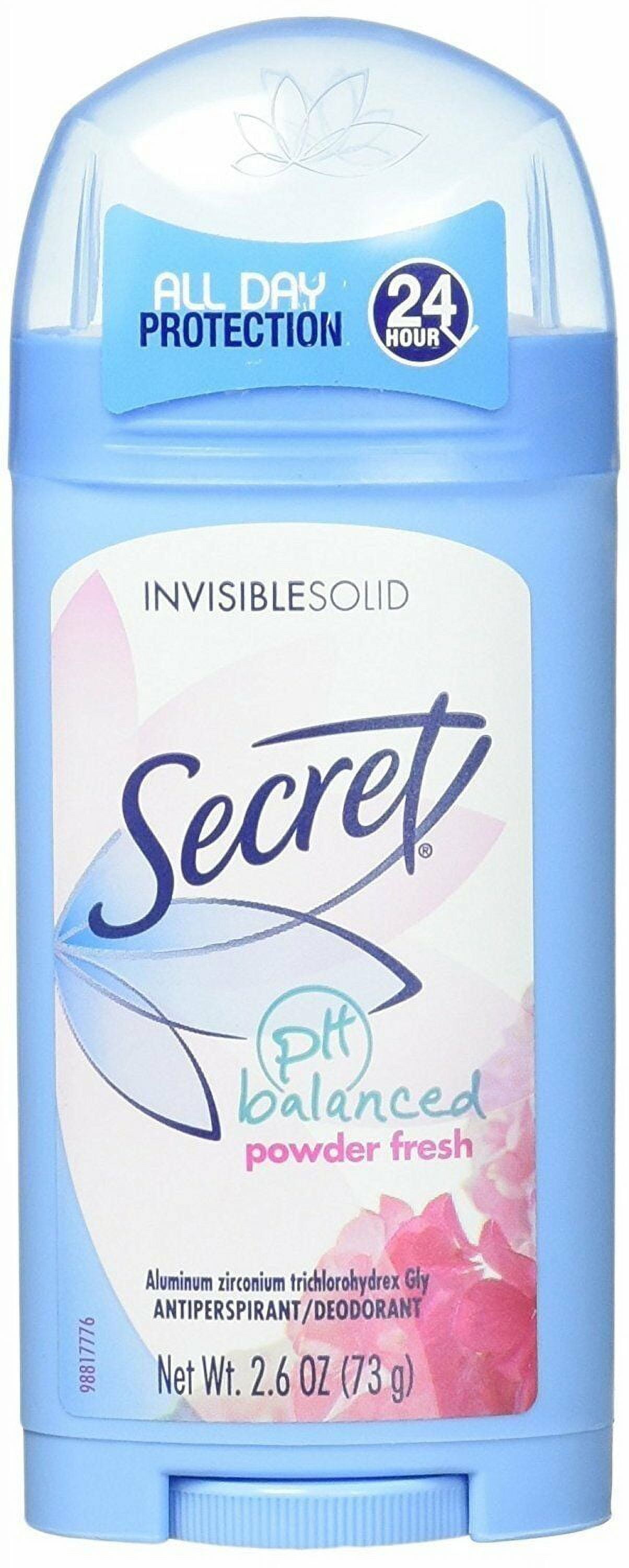 Secret Invisible Solid Antiperspirant Deodorant Powder Fresh, 2.6oz, 2 ...