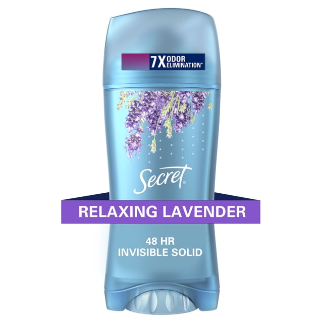 Secret Invisible Solid Antiperspirant and Deodorant, Lavender Scent, 2. ...