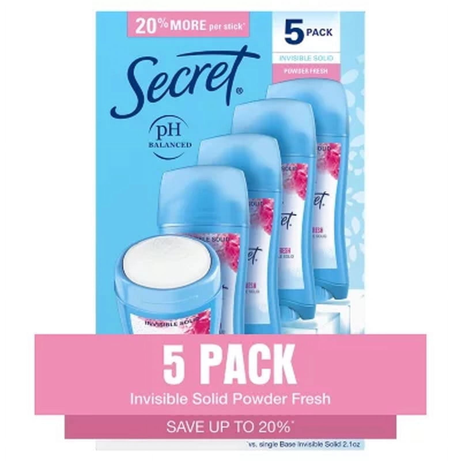 Secret Invisible Solid Antiperspirant and Deodorant, Powder Fresh, 2.6 ...