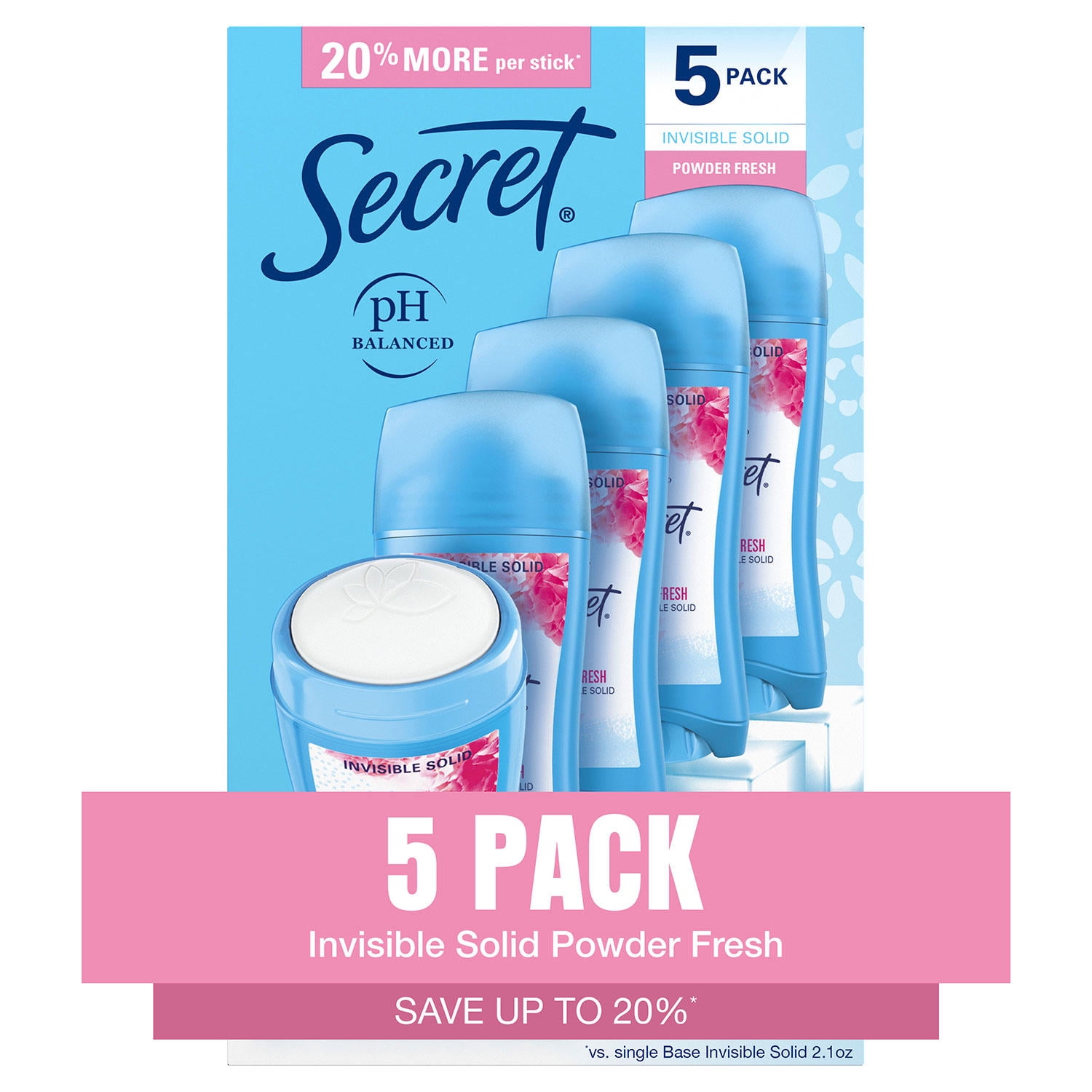 Secret Invisible Solid Antiperspirant and Deodorant, Powder Fresh, 2.6 ...