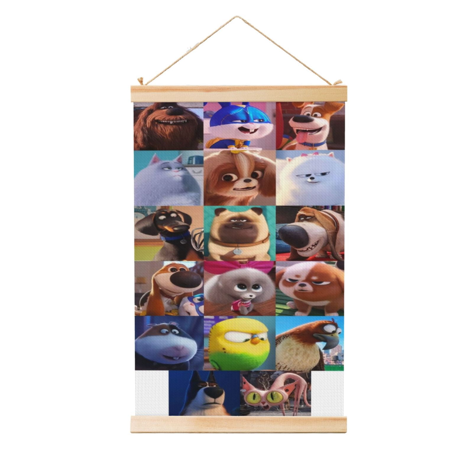 The Secret Life Of Pets Poster Canvas Wooden Shaft Hanging Poster Home ...