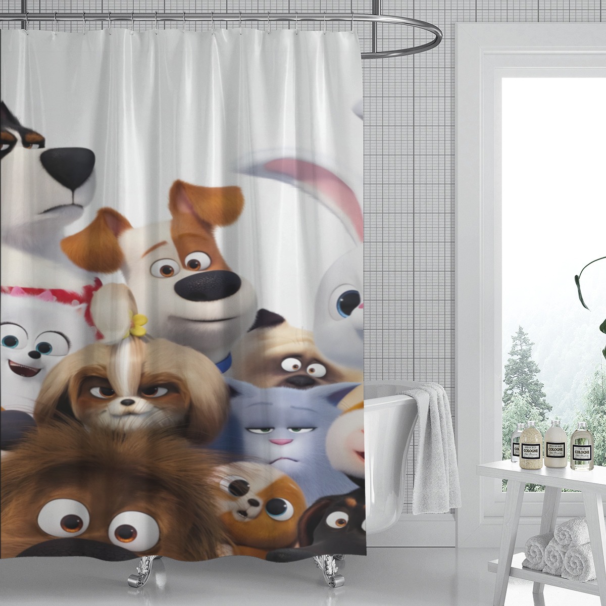 The Secret Life of Pets shower curtain highlights a memorable design ...