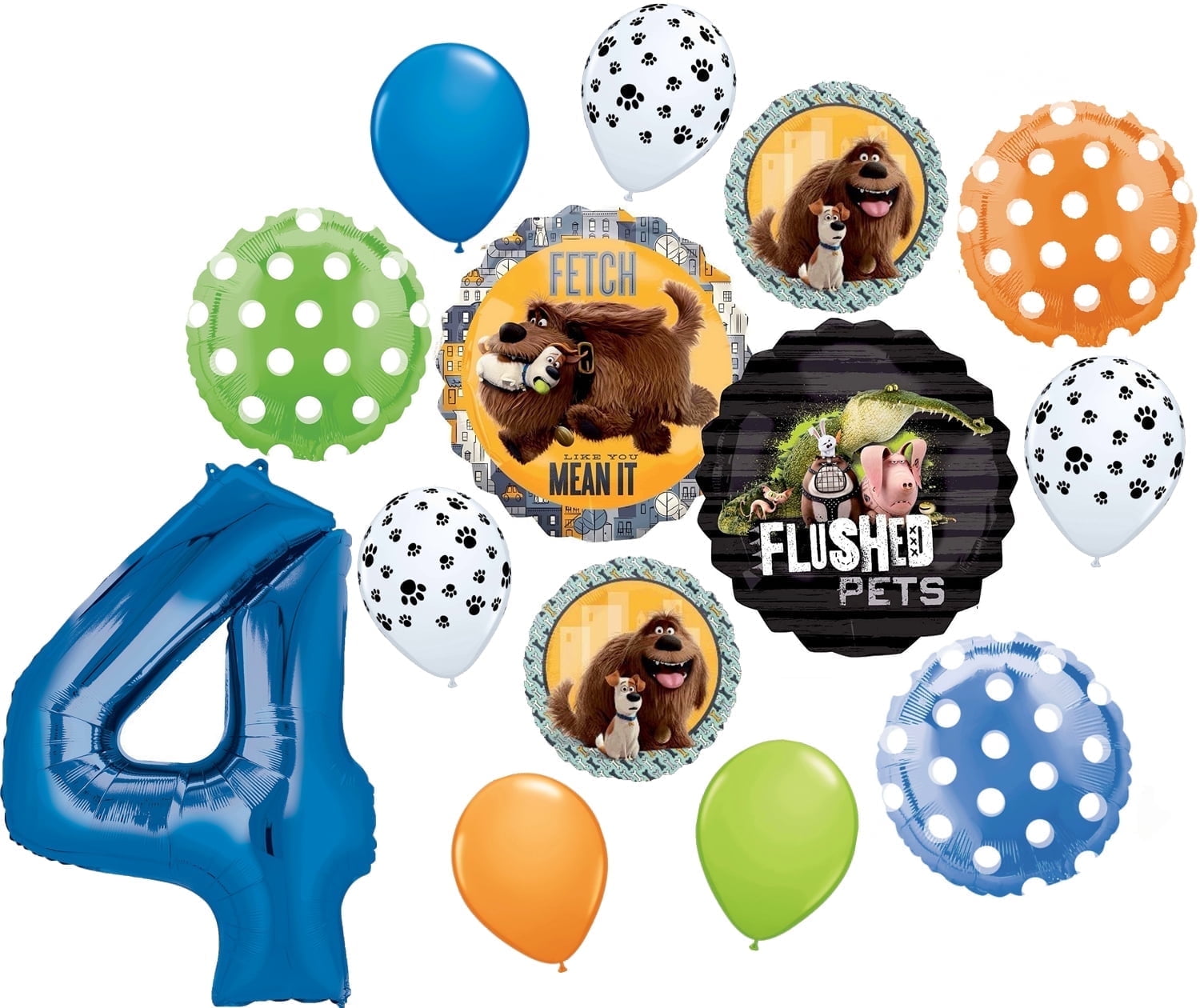 Secret Life of Pets Party Supplies 4th Birthday Max and Duke Balloon ...