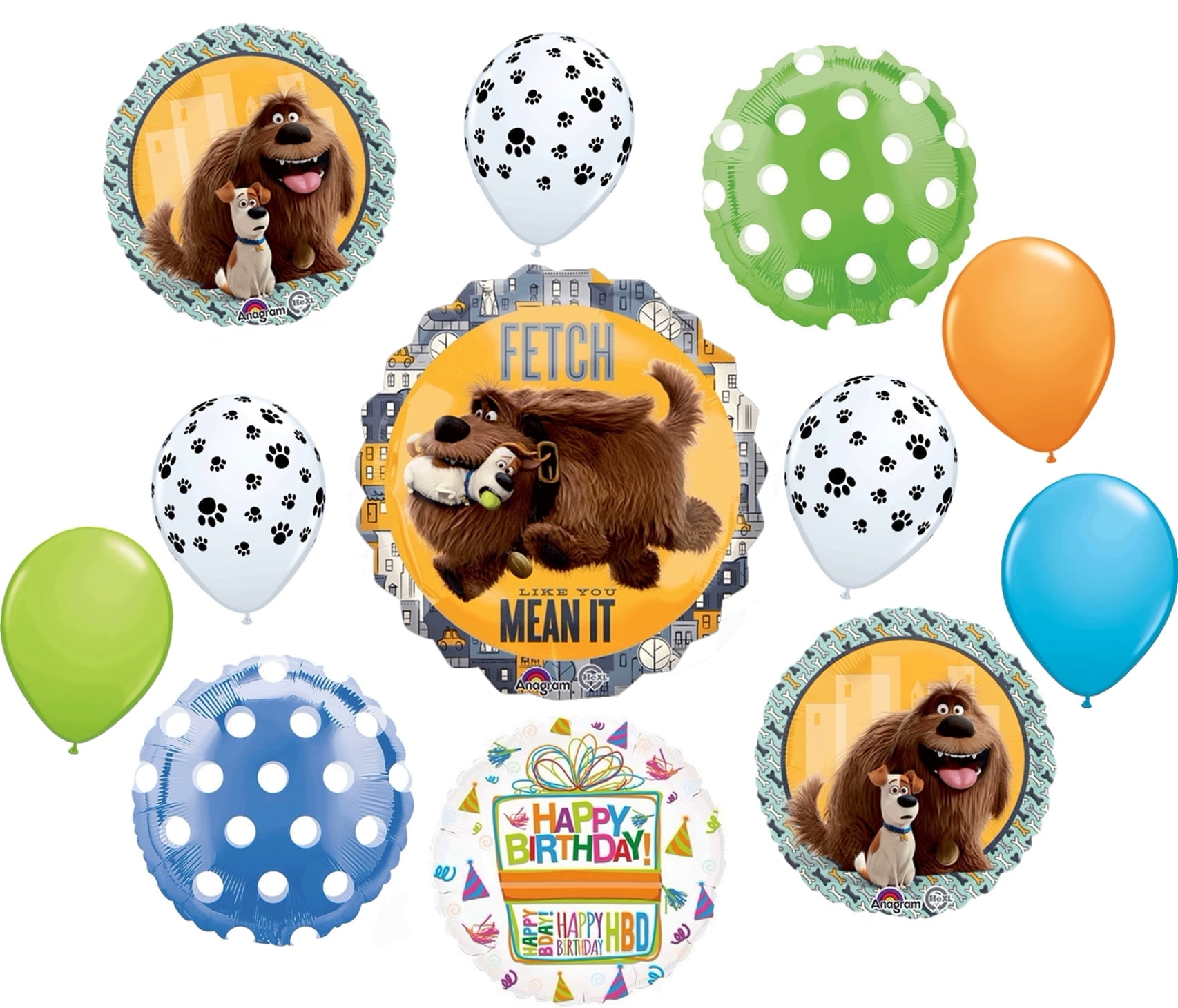 Secret Life of Pets Party Supplies Max and Duke Birthday Balloon ...