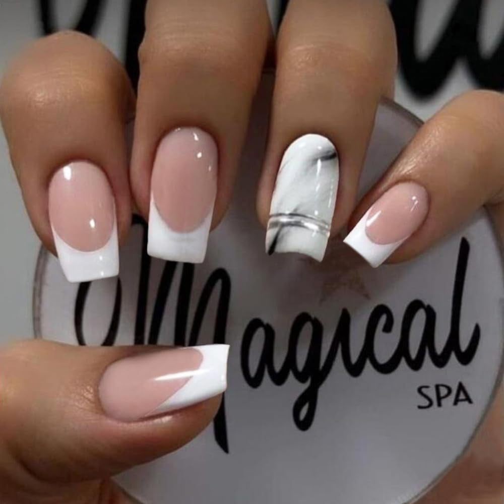 Secret Lives artificial fake false skin color white tips with white ...