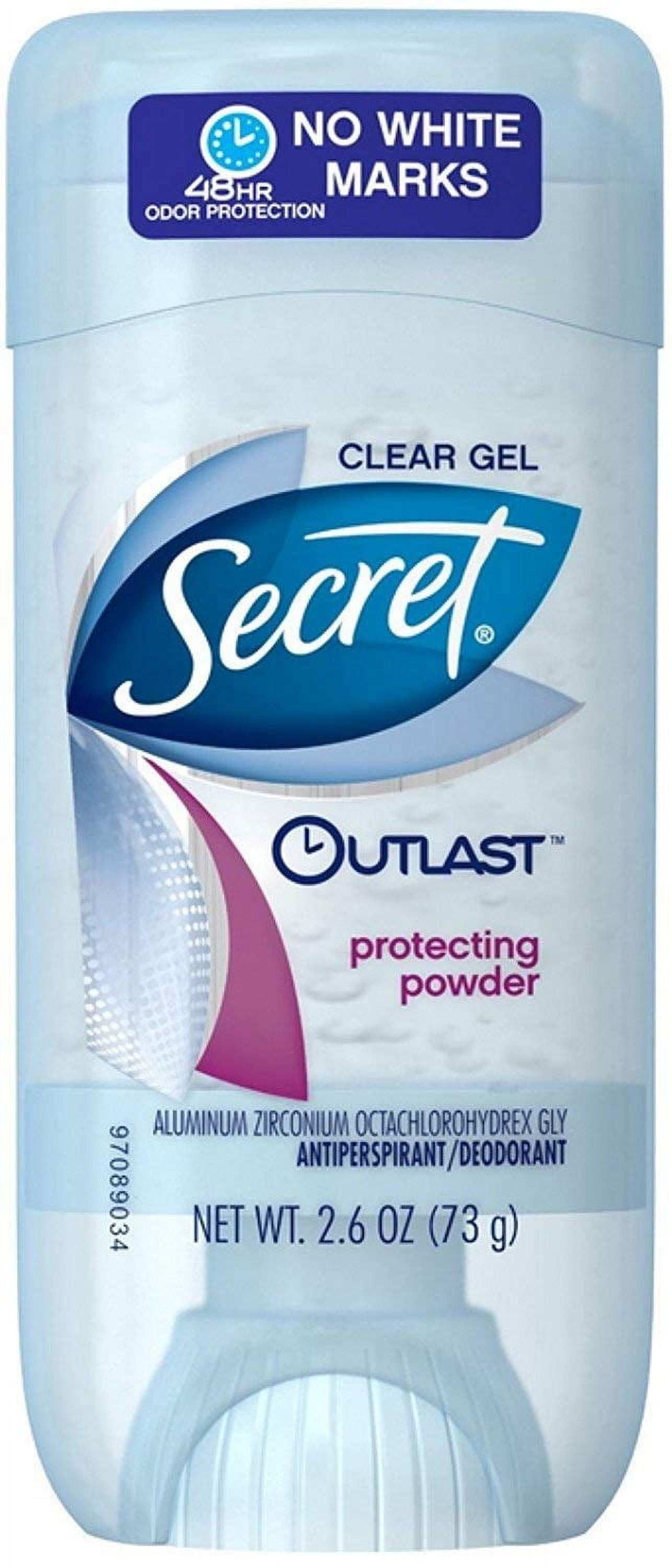 Secret Outlast Antiperspirant & Deodorant Clear Gel, Protecting Powder ...