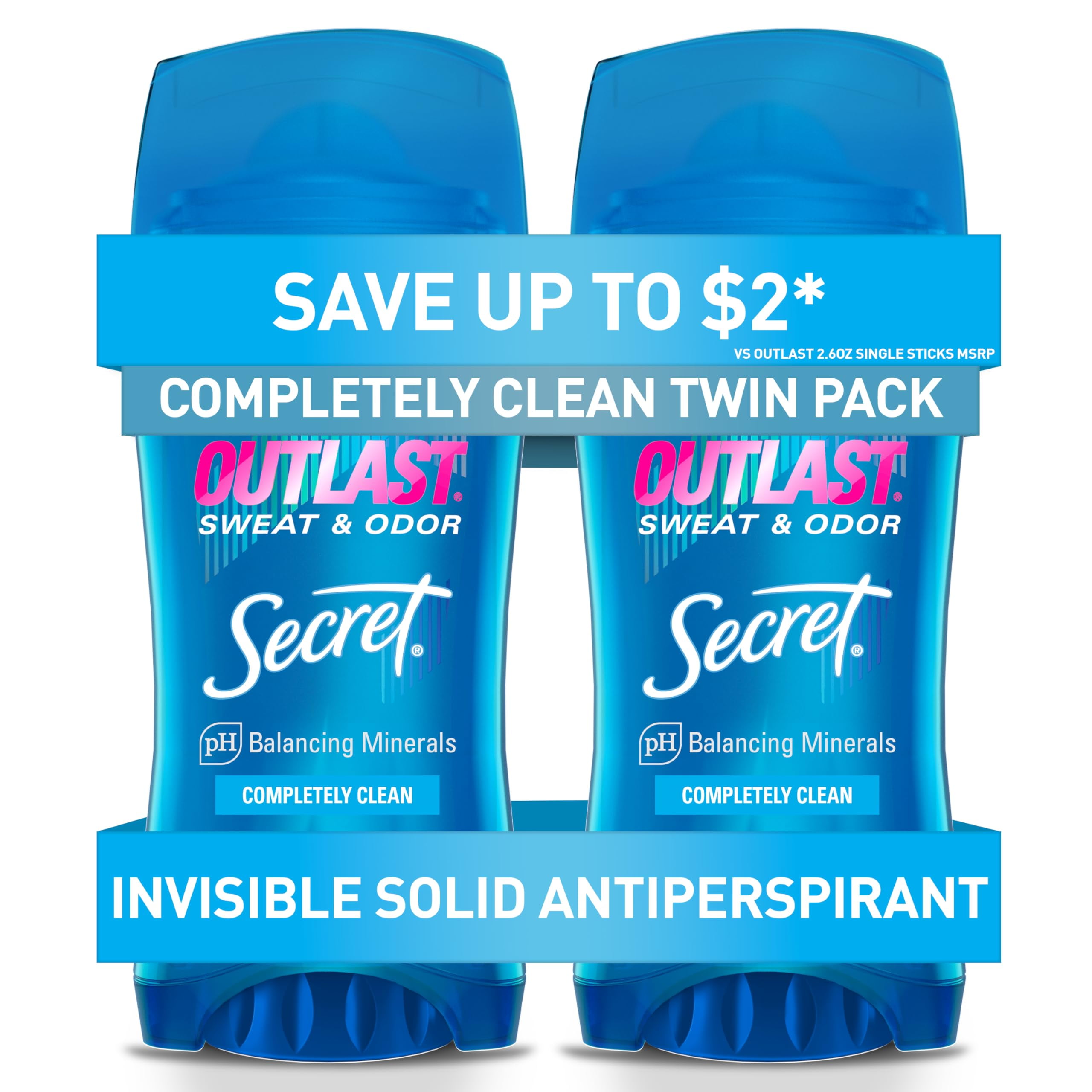 Secret Outlast Antiperspirant and Deodorant for Women, Invisible Solid ...