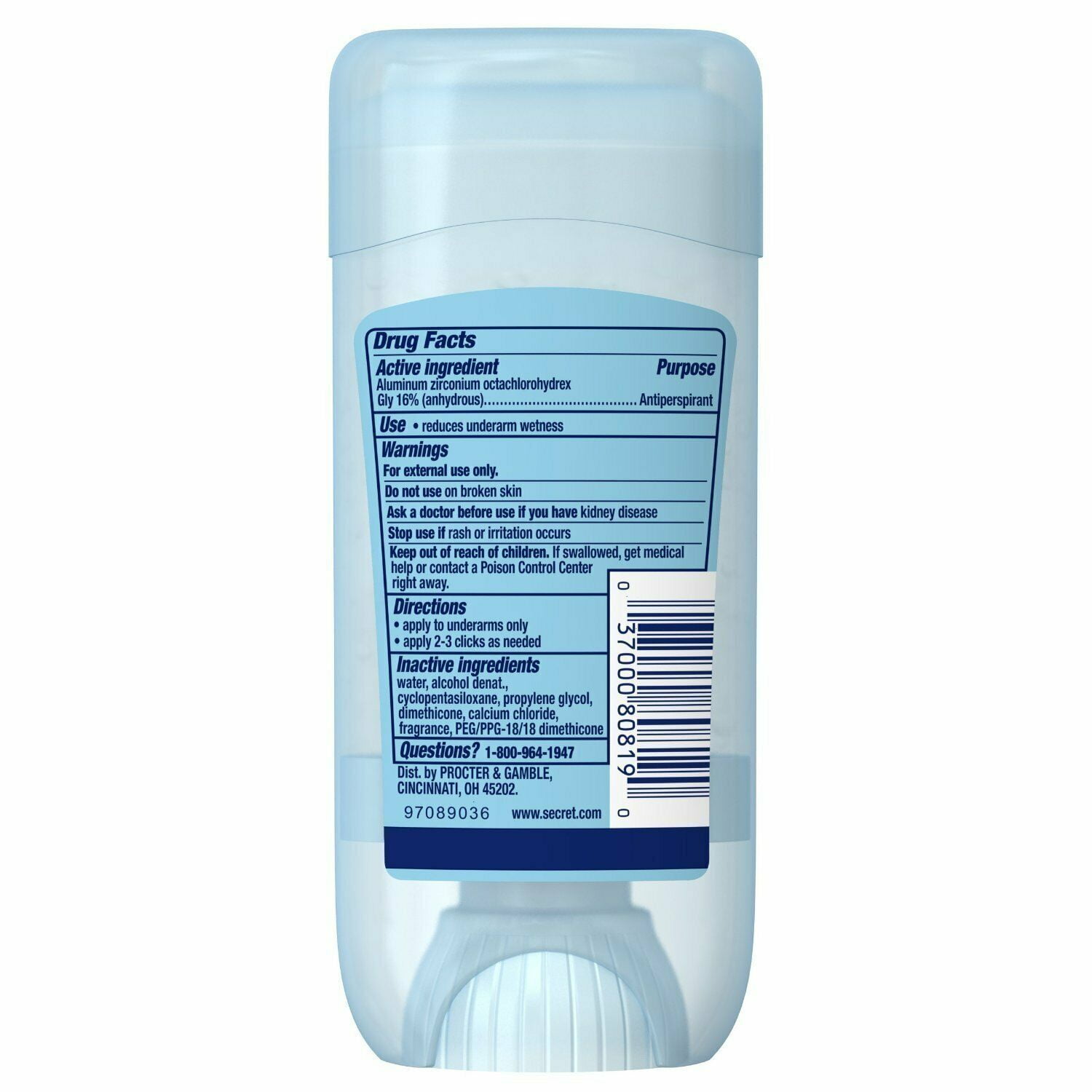 Secret Outlast Clear Gel Antiperspirant Deodorant Powder for Women, 2.6 ...