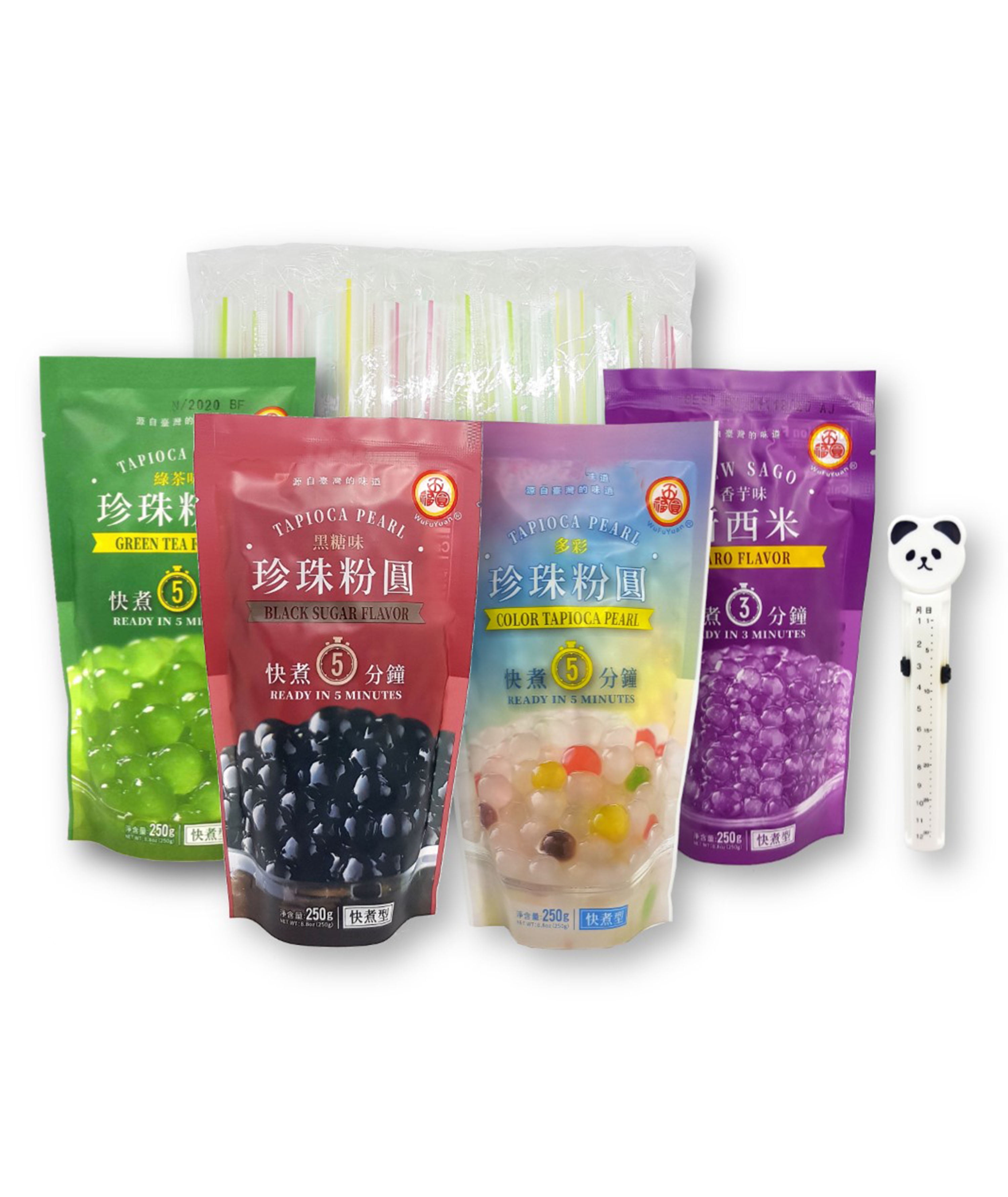 Secret Pantry 4 Varieties WuFuYuan Boba Tapioca Pearls Bundle 8.8 Oz. Each with 1 Pack of 50 ...