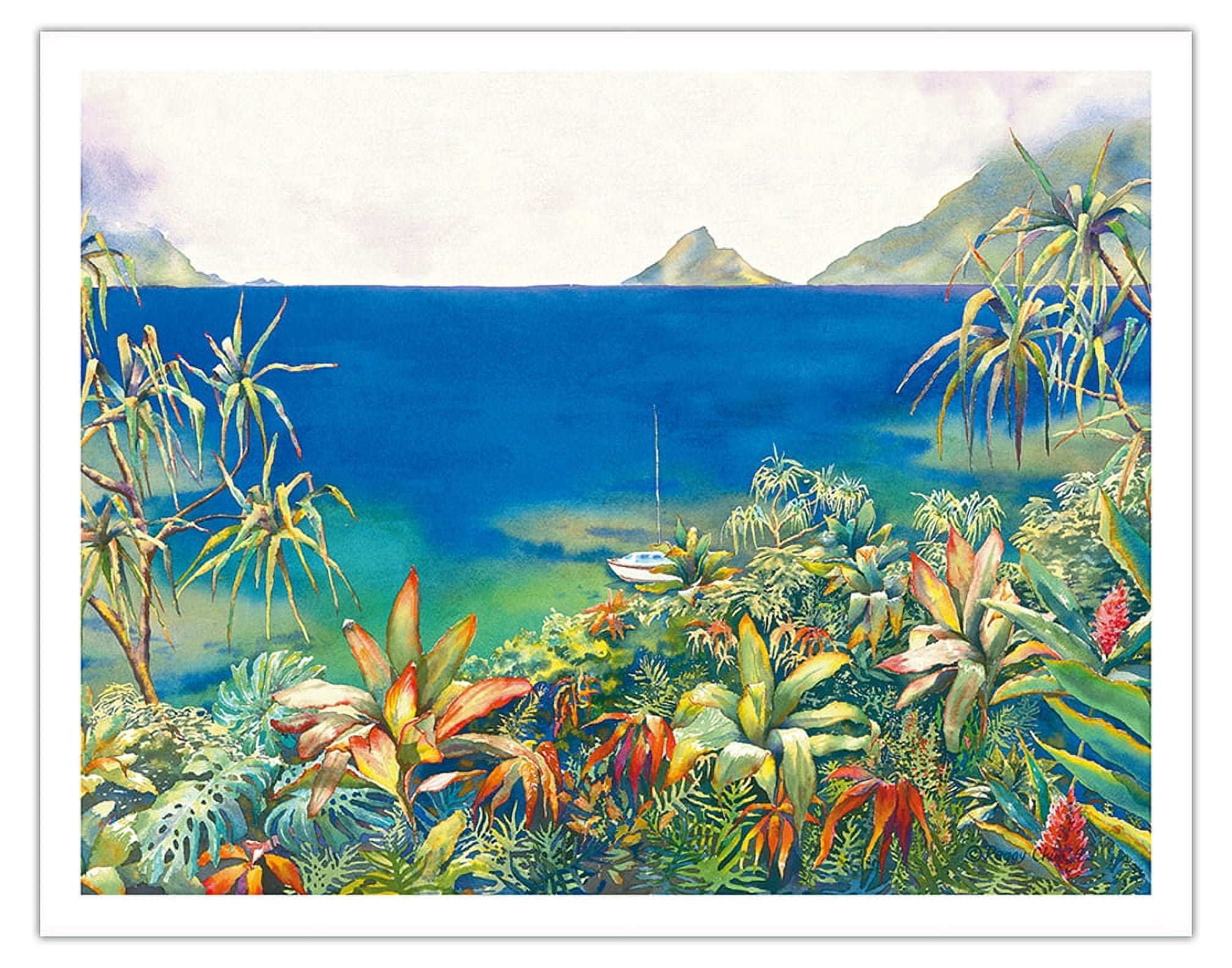 Secret Peace - Serene Hawaiian Bay - From an Original Hawaii Watercolor ...