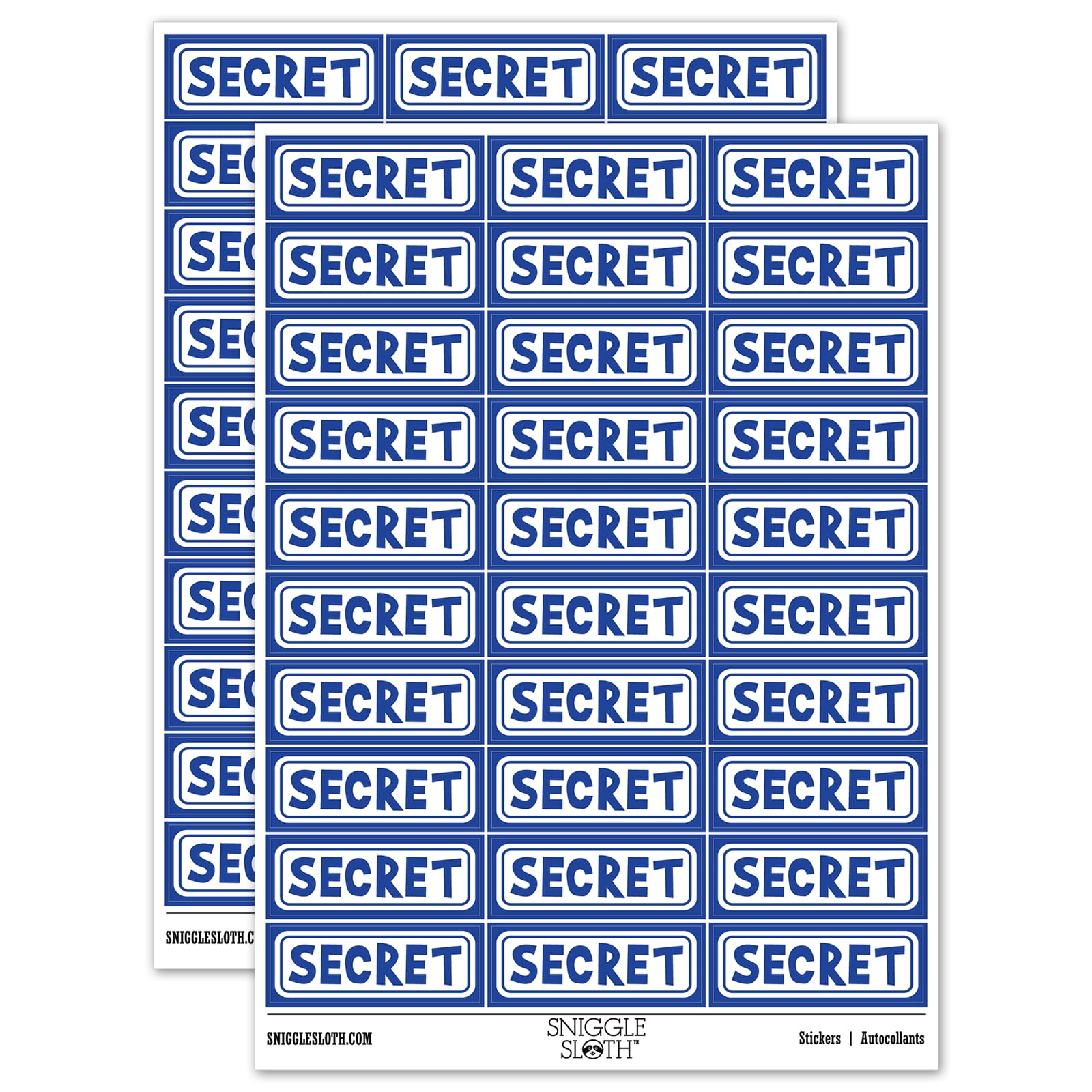 Secret Reversed Sticker Set - Dark Blue - Matte Finish - 1.75" Medium ...