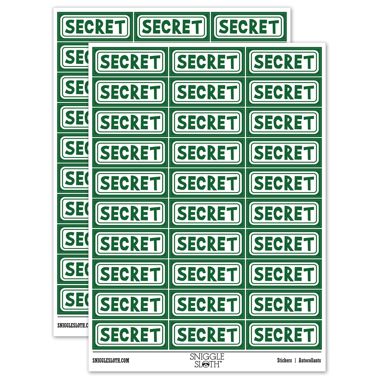 Secret Reversed Sticker Set - Dark Green - Gloss Finish - 1.75" Medium ...