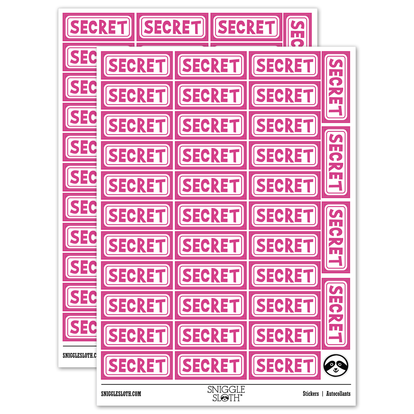 Secret Reversed Sticker Set - Hot Pink - Gloss Finish - 1.5" Small ...