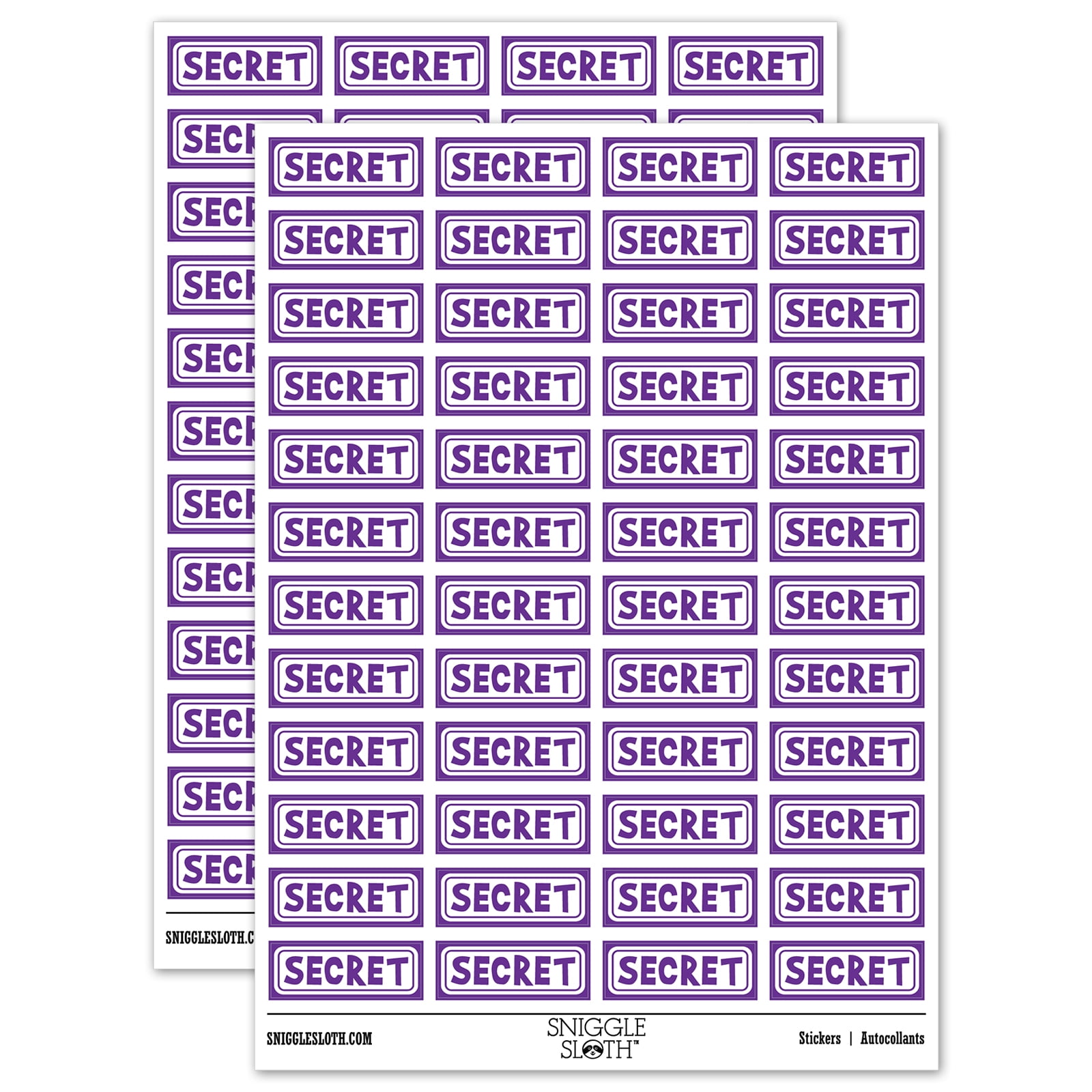Secret Reversed Sticker Set - Purple - Gloss Finish - 1.25" Mini ...