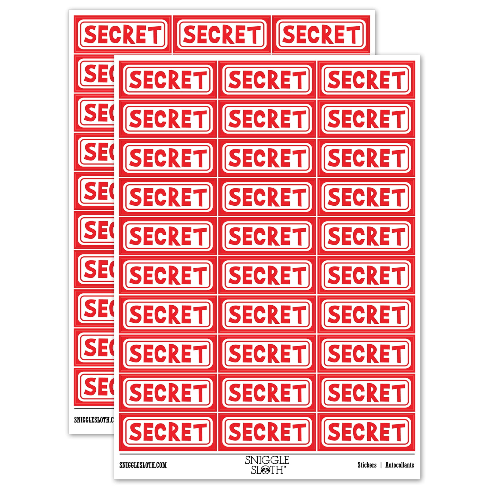 Secret Reversed Sticker Set - Red - Gloss Finish - 1.75" Medium ...