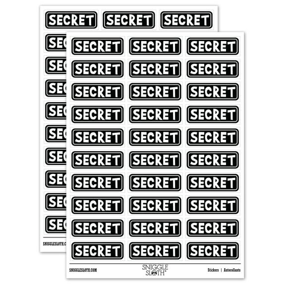 Secret Reversed Sticker Set - White - Gloss Finish - 1.75" Medium ...
