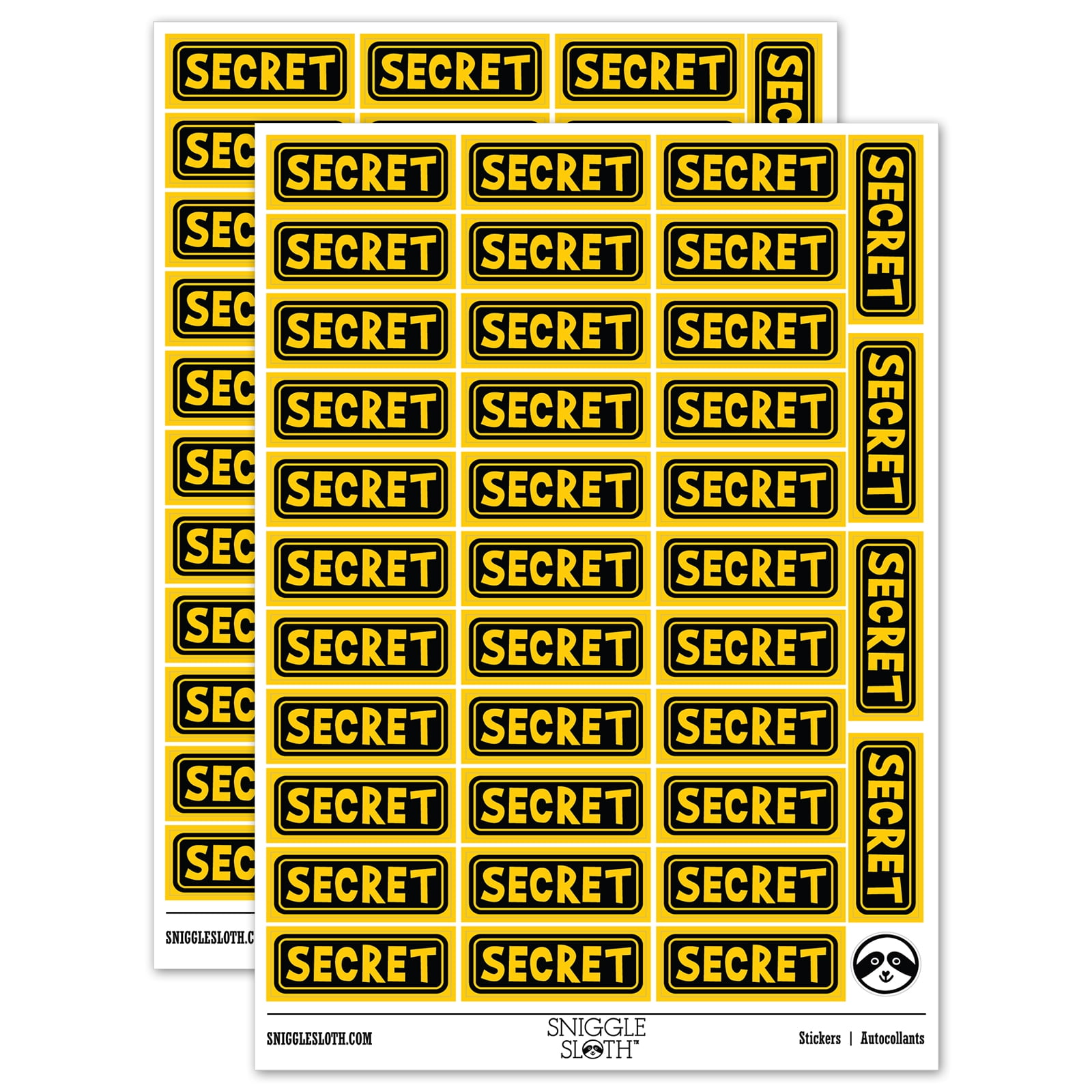 Secret Reversed Sticker Set - Yellow - Matte Finish - 1.5" Small ...