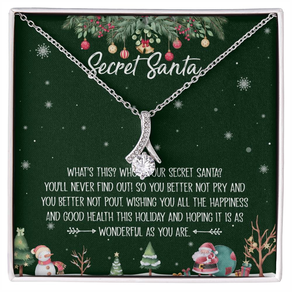 Secret Santa Message Card, Alluring Beauty Necklace, 14k White Gold ...