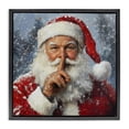 Secret Santa Shh Black Framed Floater Canvas Wall Art, design by Petal ...