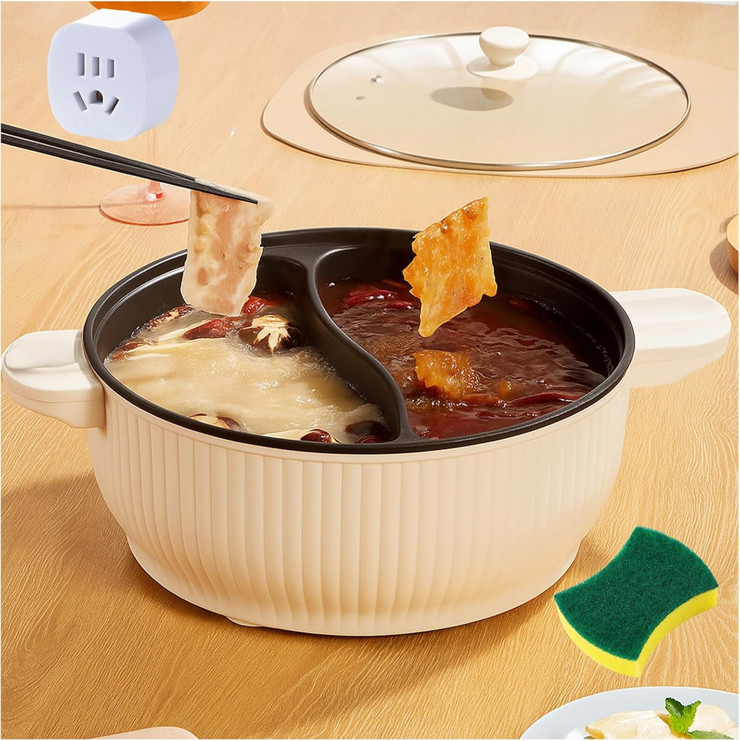 Secret Scope 7L Quad Split Hot Pot - 4 Independent Divider Electric Pot ...