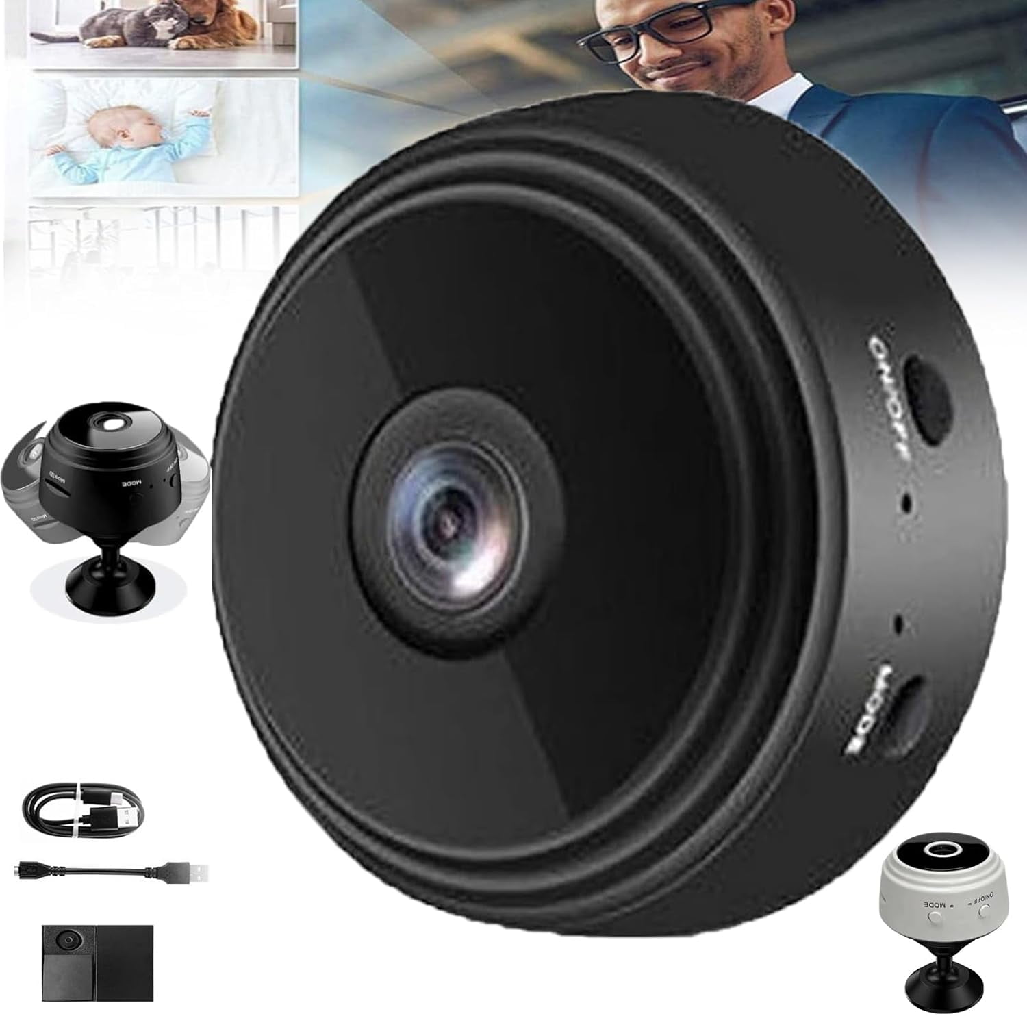 N-O Secret Scope Magnetic Mini Security Camera, 1080p HD, Wireless ...