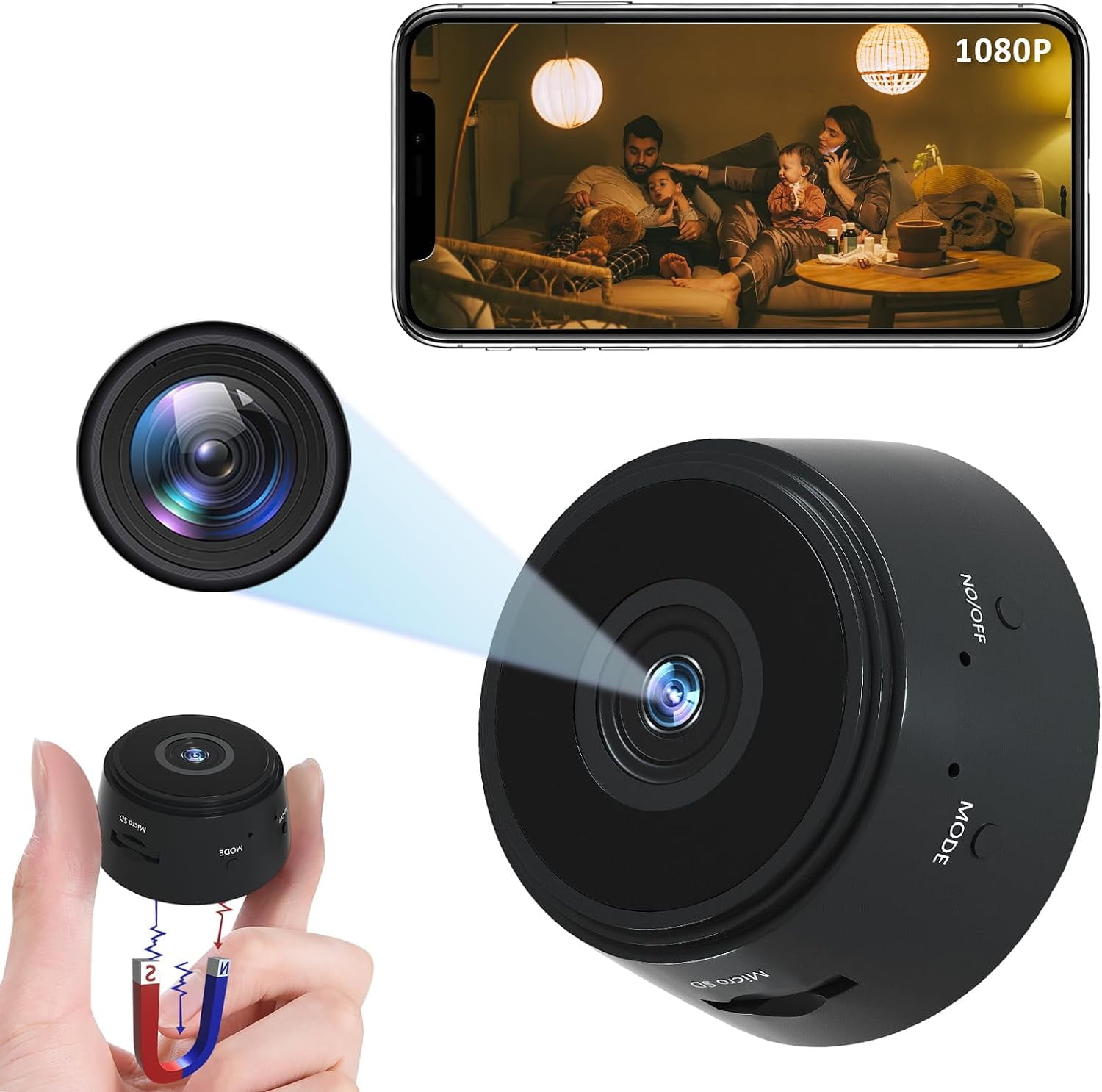 Secret Scope Magnetic Mini Security Camera, 1080p Hd Wireless Night ...