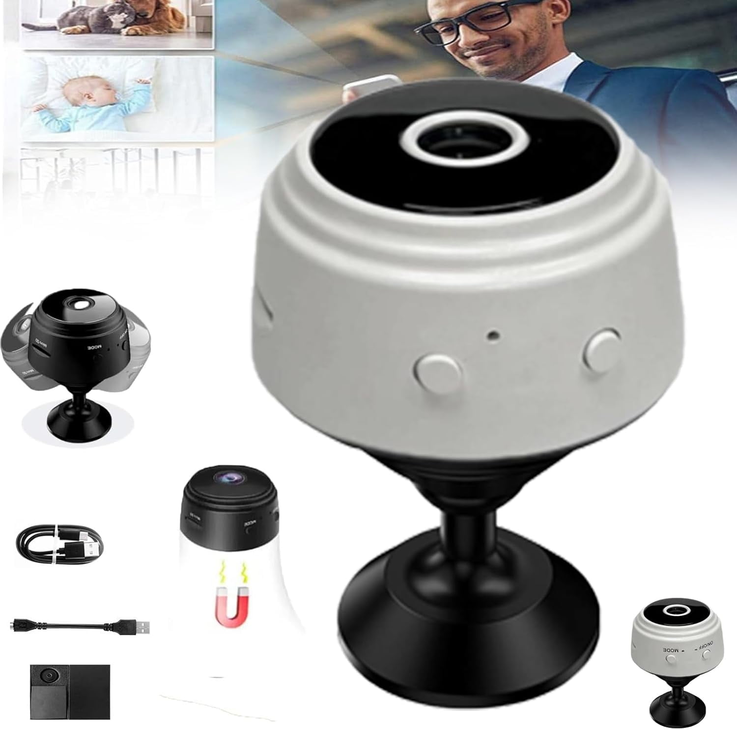 Secret Scope Magnetic Mini Security Camera, 1080p Hd Wireless Night ...