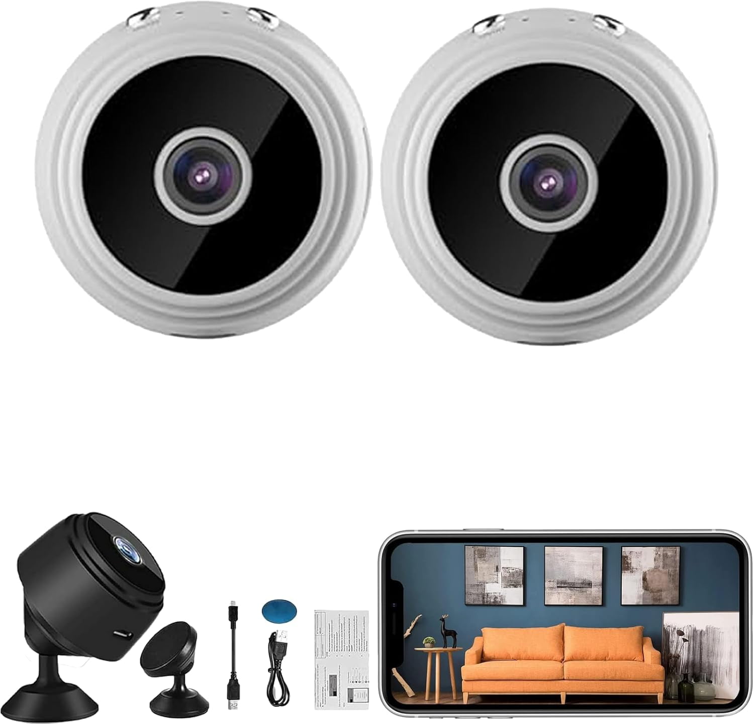Secret Scope Mini Security Camera, 2025 Upgraded Magnetic 1080p HD WiFi ...