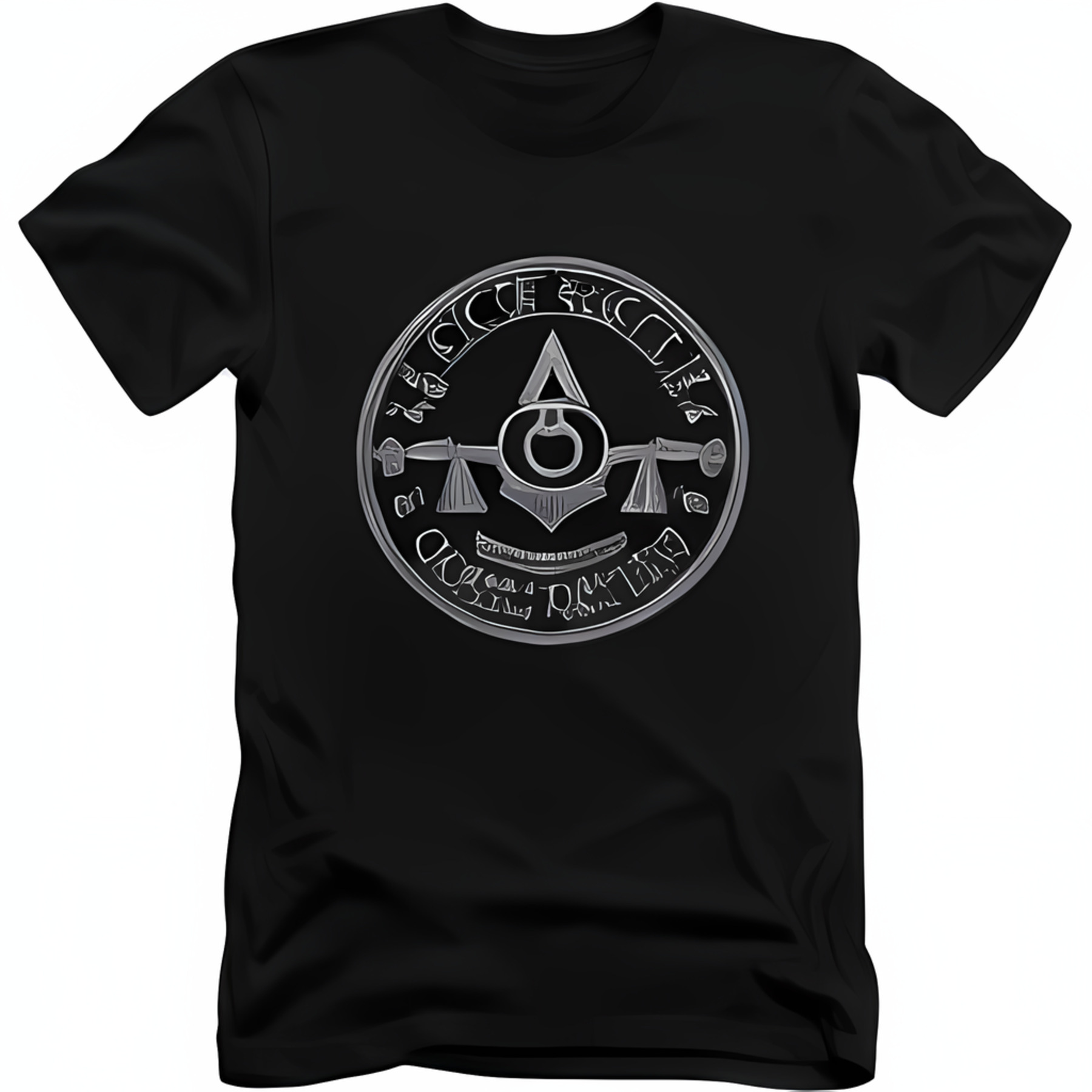 Secret Society T-Shirt with and Occult Symbols in Silver Ink on Black ...